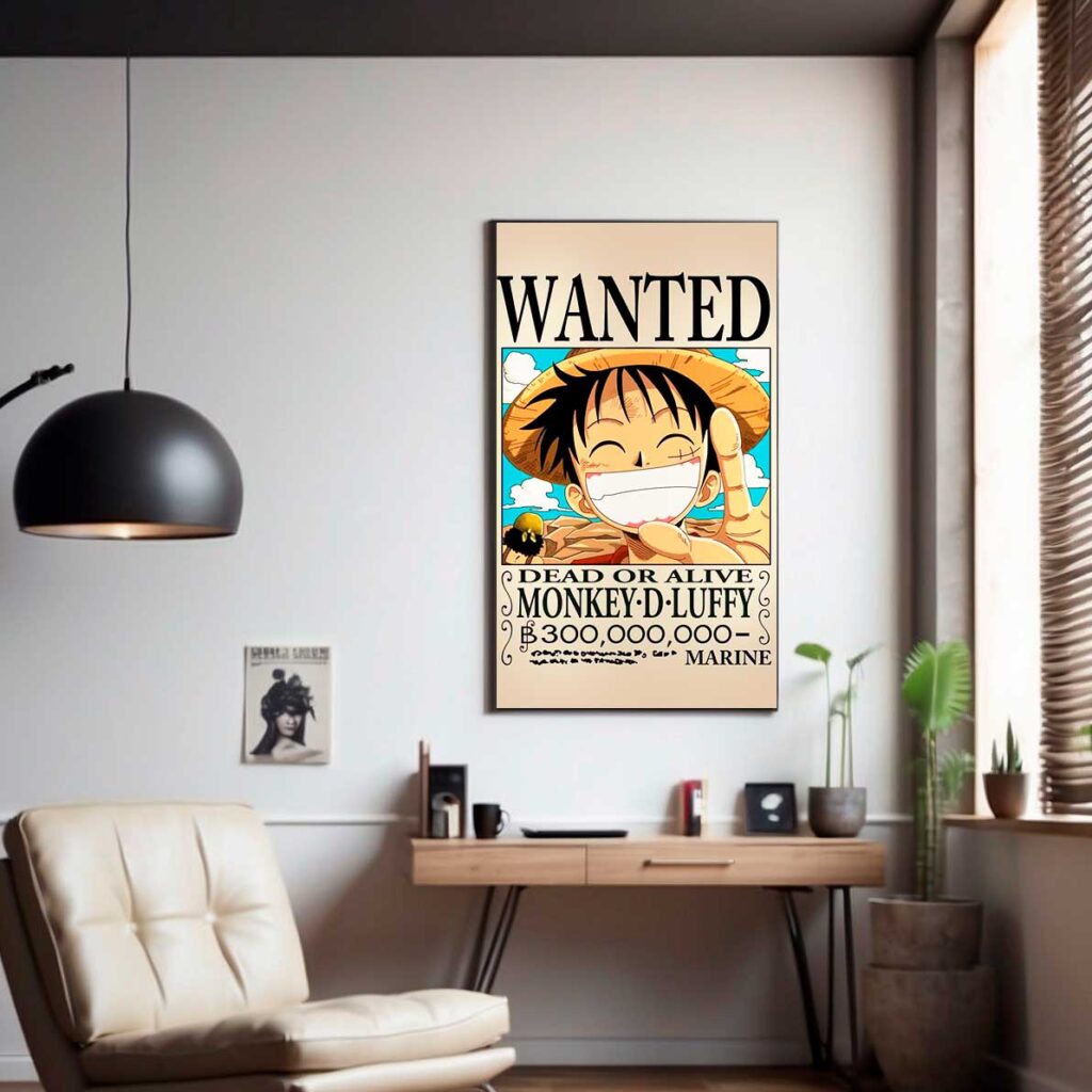 Cuadro decorativo One Piece - Cartel Recompensa Monkey D. Luffy - Tu ...
